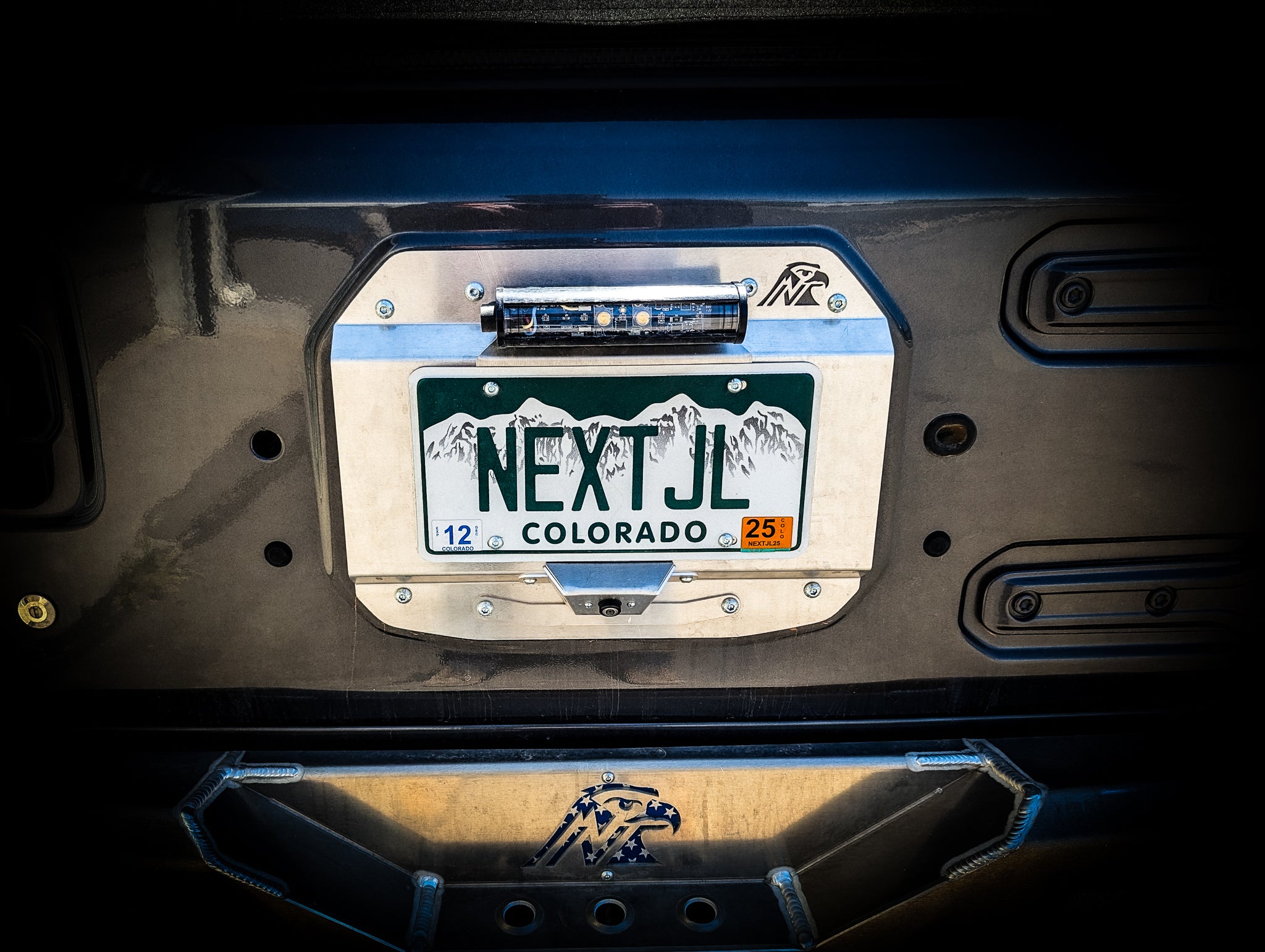 JL Spare Tire Delete & License Plate Relocation Bracket – Next Venture ...