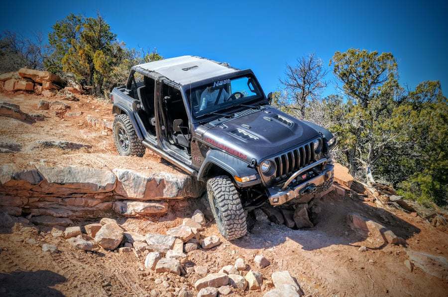 JLU Rock Sliders - Frame Mounted - Rimrocker Series – Next Venture ...