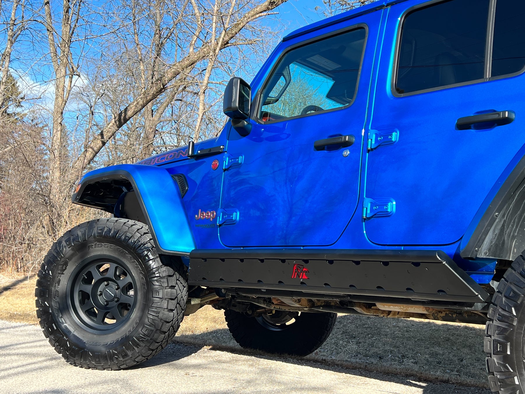 JLU Rock Sliders - Frame Mounted - Rimrocker Series – Next Venture ...