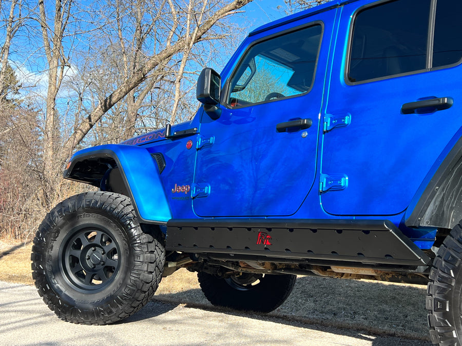 JLU Rock Sliders - Frame Mounted - Rimrocker Series – Next Venture ...