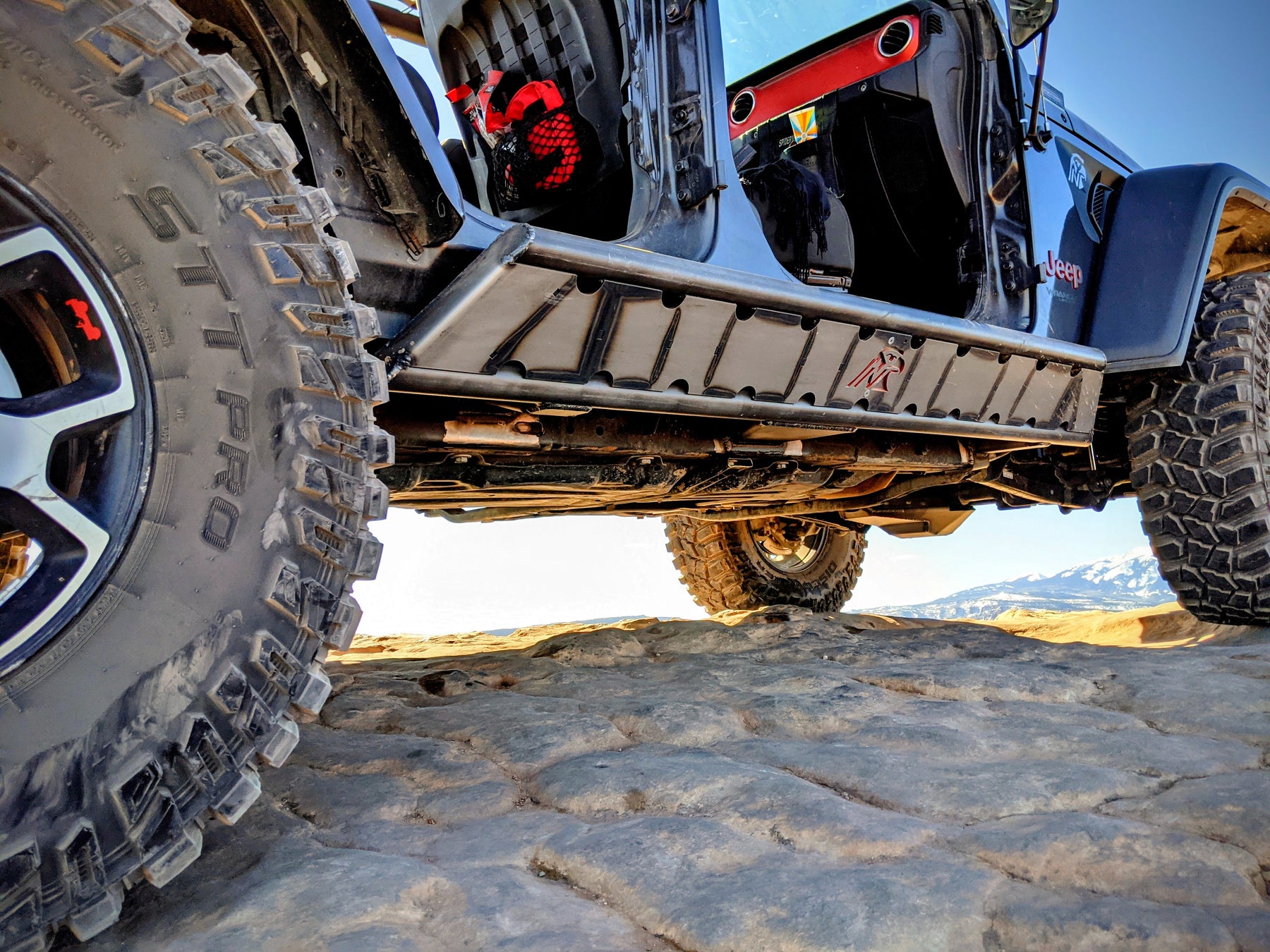 JLU Rock Sliders - Frame Mounted - Rimrocker Series – Next Venture ...