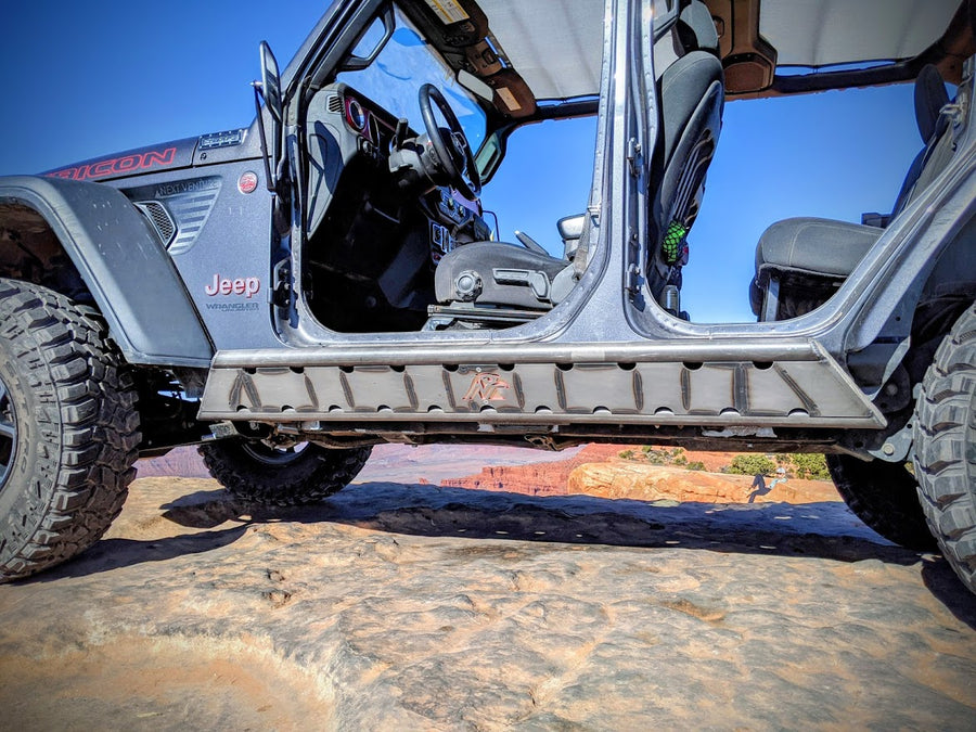 JLU Rock Sliders - Frame Mounted - Rimrocker Series – Next Venture ...